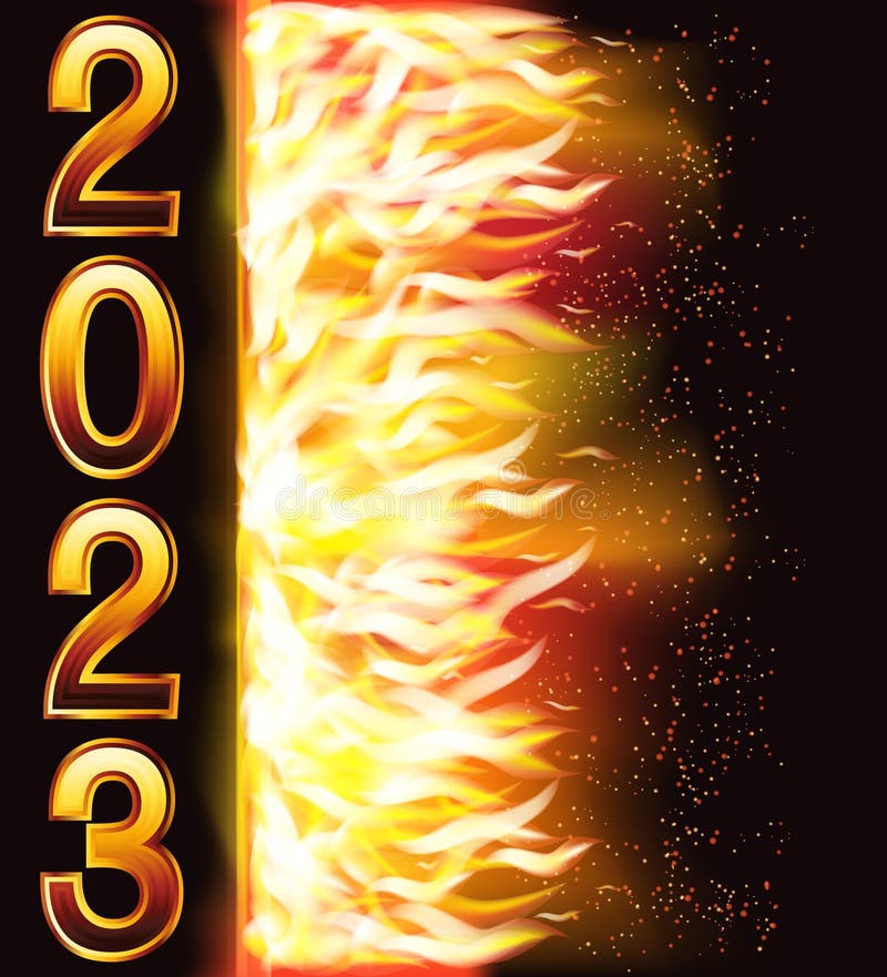 Hot 2023 New Year, Fire Banner , Vector Stock Vector - Illustration of ...
