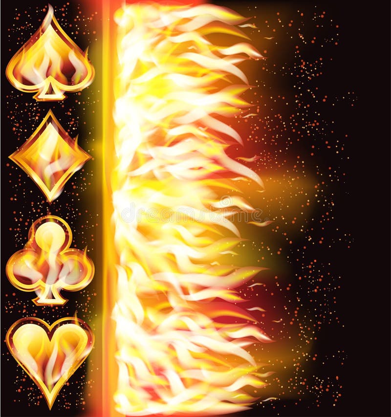 Fire Casino Banner with Poker Sign, Vector Stock Vector - Illustration ...