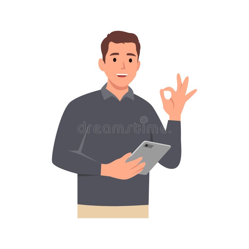Young Man Approved Gesture, Ok Sign with Smiling Businessman Stock ...