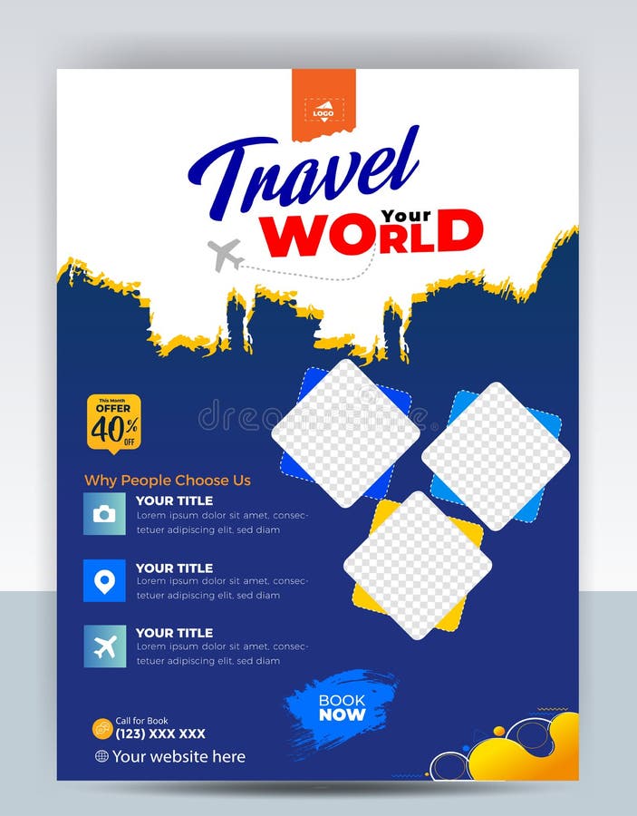 Modern Tours Flyer Design. Holiday Tourism Brochure Template. Creative ...