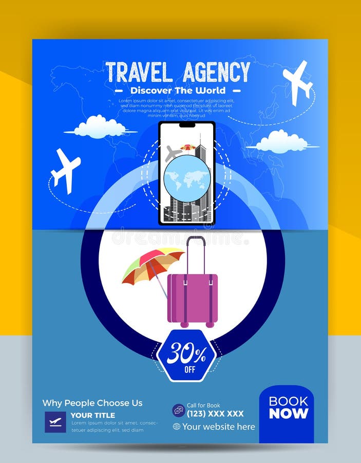 Modern Tours Flyer Design. Holiday Tourism Brochure Template. Travel ...