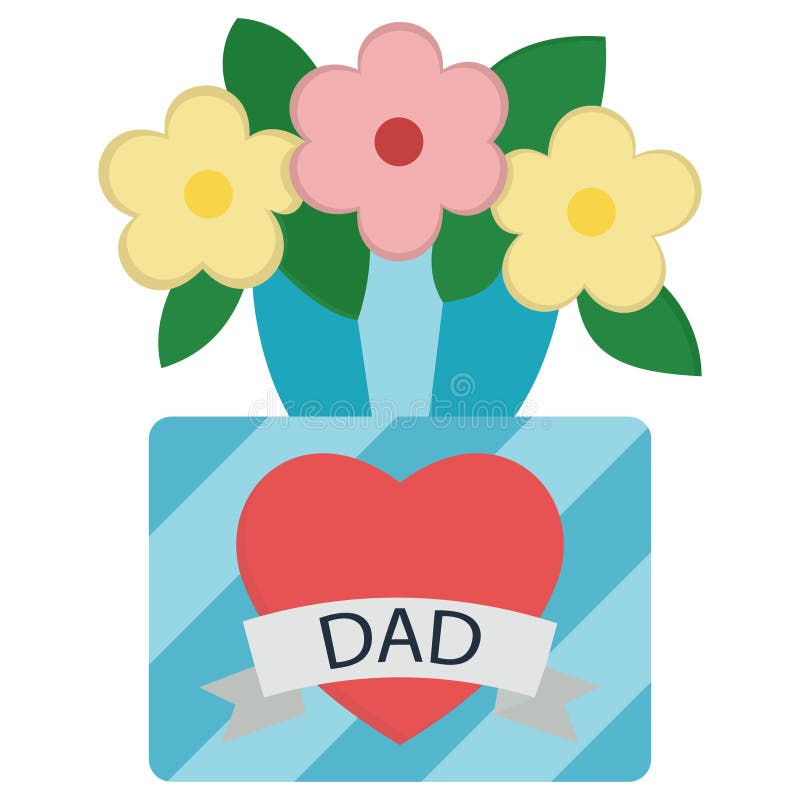 Flower for Dad Which Can Easily Modify or Edit Stock Vector ...