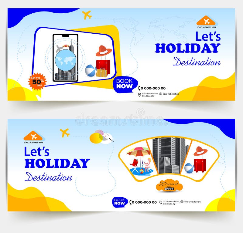 Travel and Tour Social Media Cover or Web Banner. Travel Agency World ...