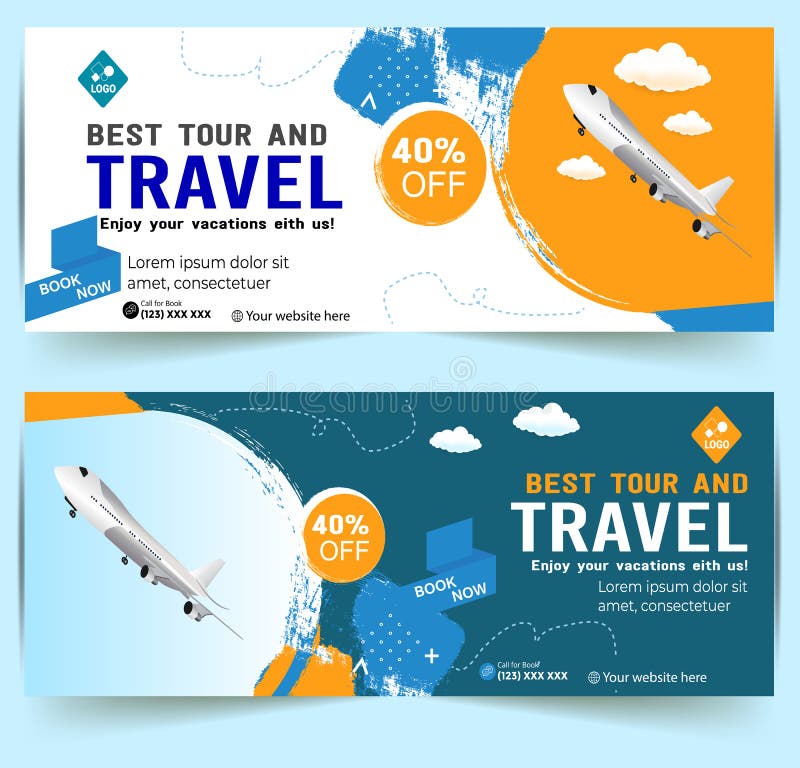 Travel and Tour Social Media Cover or Web Banner. Travel Agency World ...
