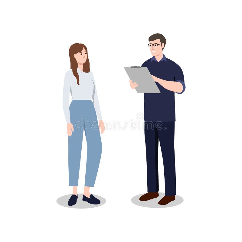 Business Man is Conducting a Survey. Businessman Answers Stock ...