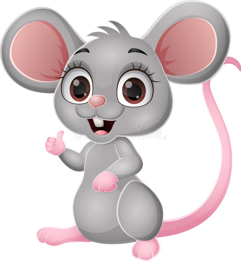 Cute Mouse Cartoon Giving Thumb Up Stock Vector - Illustration of baby ...