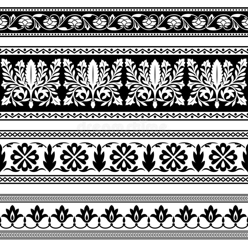 Decorative Seamless Borders. Persian, Middle East Art Stock Vector ...