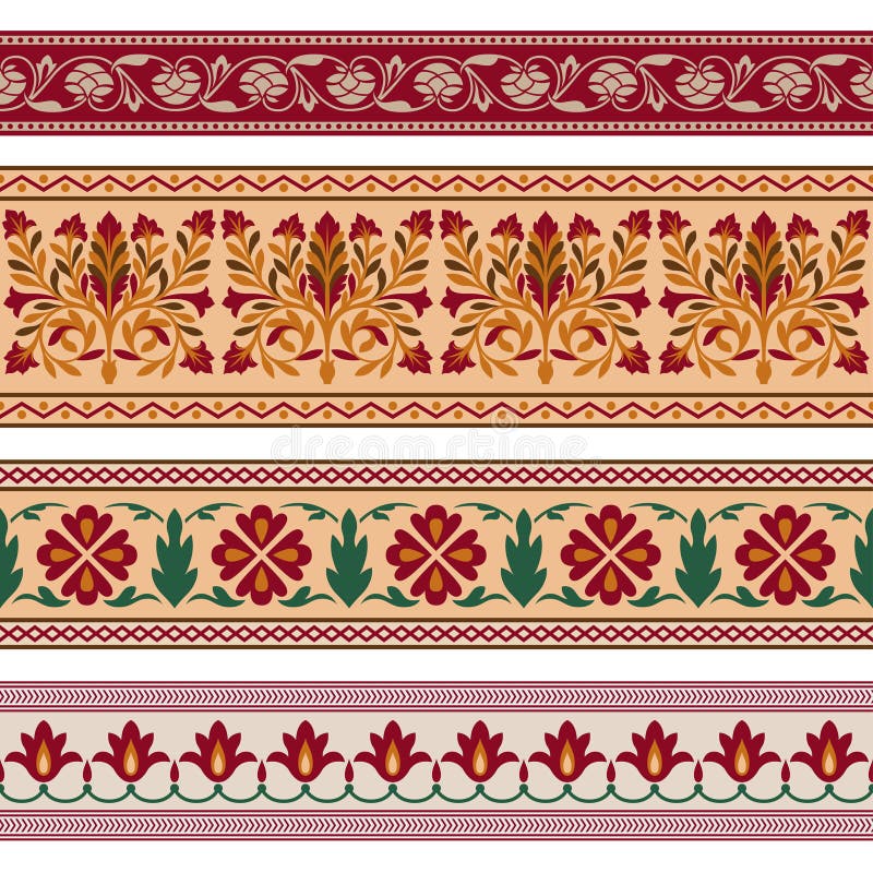 Decorative Seamless Borders. Persian, Middle East Art Stock ...