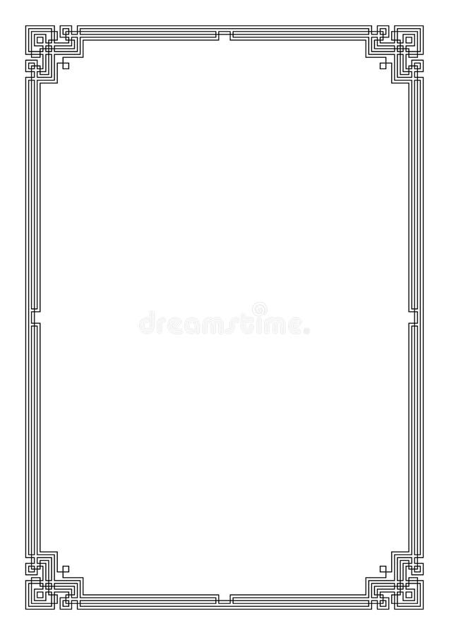 Geometric Black Rectangular Frame. Celtic Style. A3, A4 Proportions ...