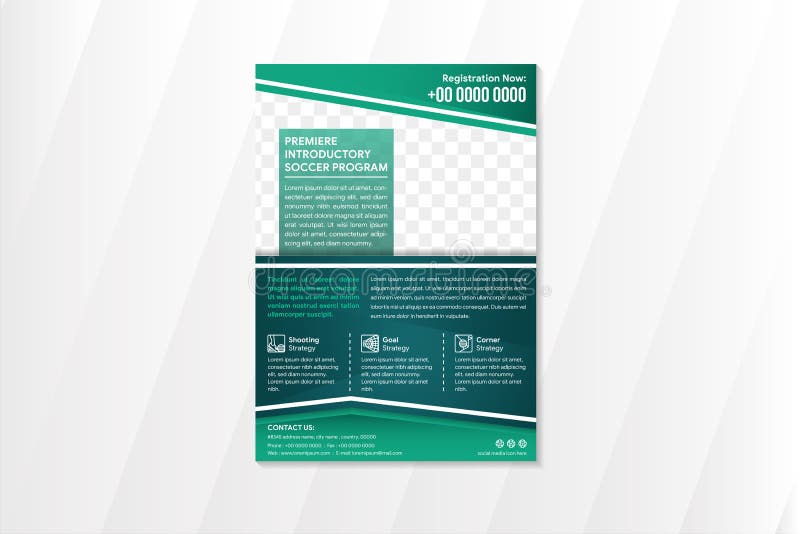 Soccer Program Flyer Design Template Use Vertical Layout Stock Vector ...