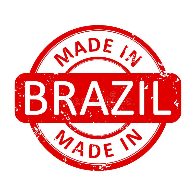 Made in BRAZIL Round Red Stamp Seal Vector Stock Illustration ...