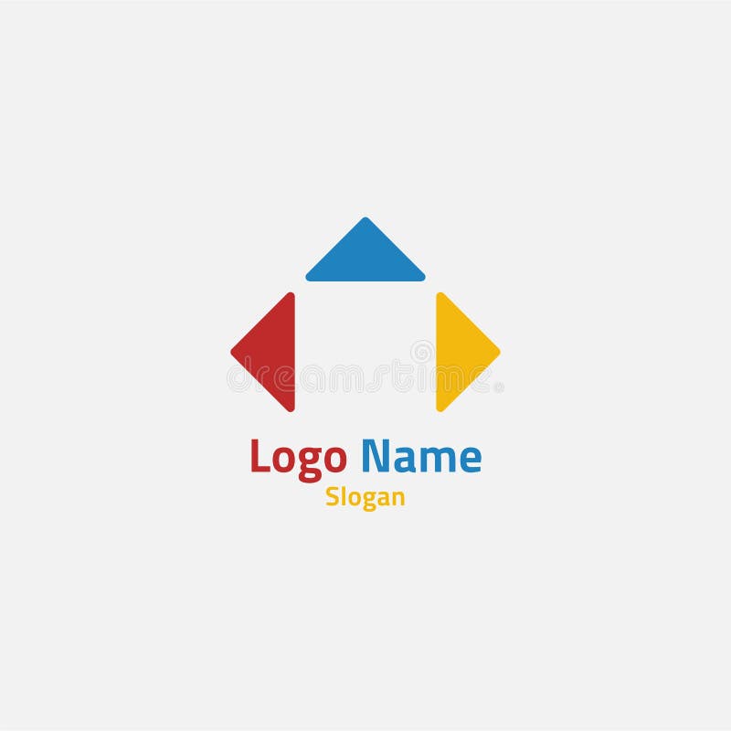 Three Colorful Triangles Logo Stock Vector - Illustration of vector ...
