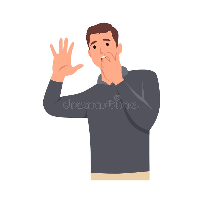 Young Man Shocked Afraid, Scared and Terrified with Fear Stock Vector ...