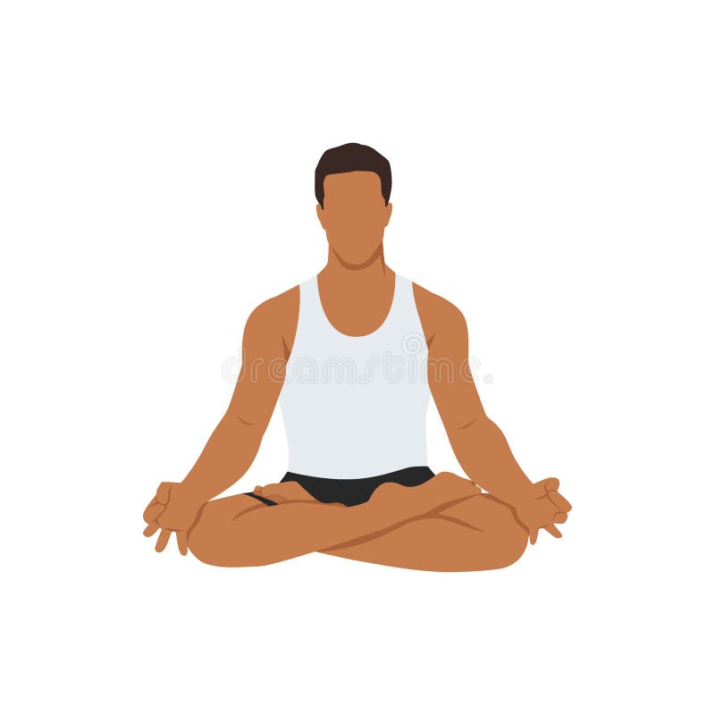 Man Doing Lotus Pose. the Concept of Healthy Lifestyle. Icon for Yoga ...
