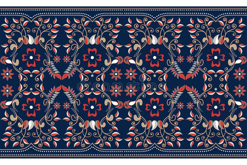 Ethnic Batik Seamless Pattern. Abstract Floral Themes Stock Vector ...