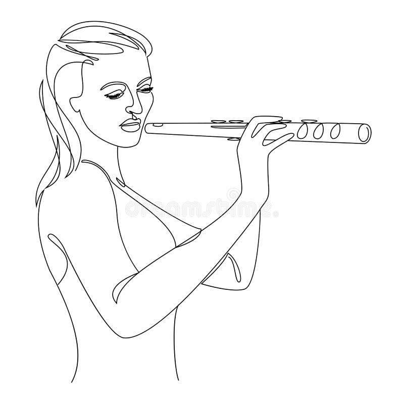 Bansuri Line Art
