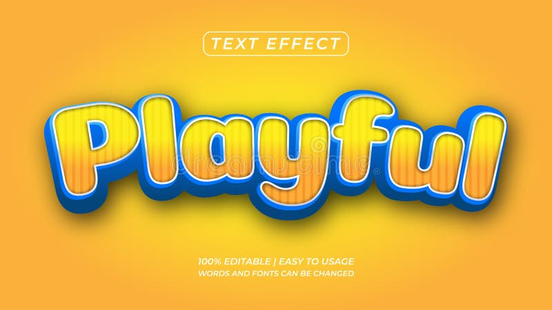 Playful Text Effect Style with 3D Cartoon Concept Stock Vector ...