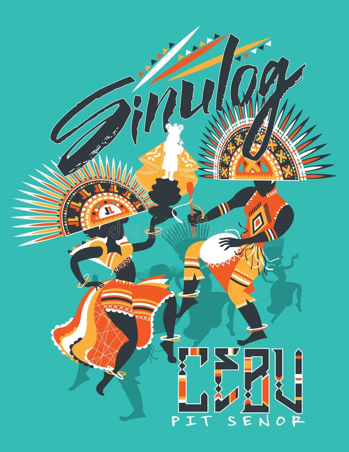 Philippine Cebu Festival Sinulog Celebration Fiesta Stock Vector ...