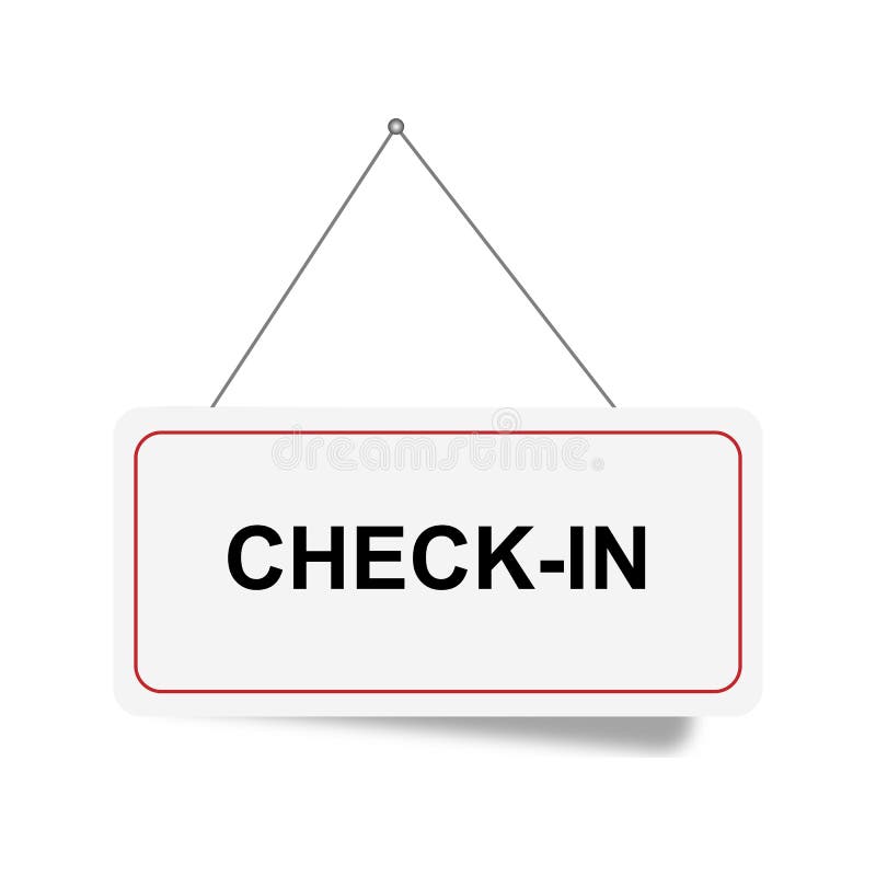 Check in tag on white stock illustration. Illustration of identity ...