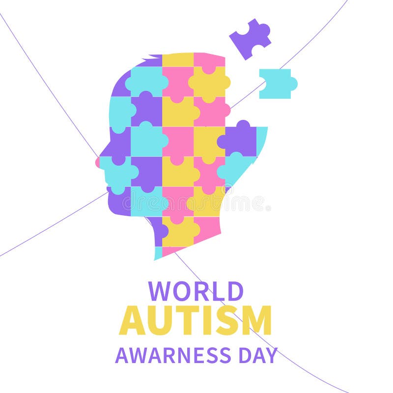 Icon Cute Happy Autism Awarness Day Stock Illustration - Illustration ...