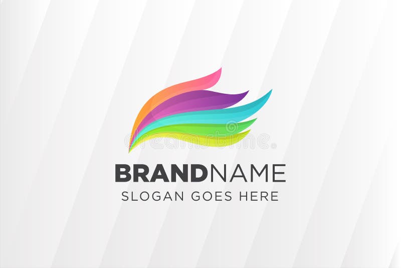 Colorful Abstract of Tail Logo Design Template Stock Vector ...