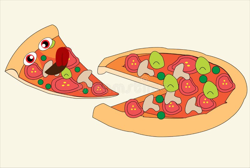 Illustration of Delicious Fizza Slices with Fancy Vegetable Slices ...