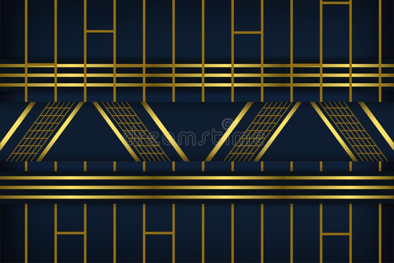 Abstract Gradient Blue Luxury Golden Line Template Premium Background ...