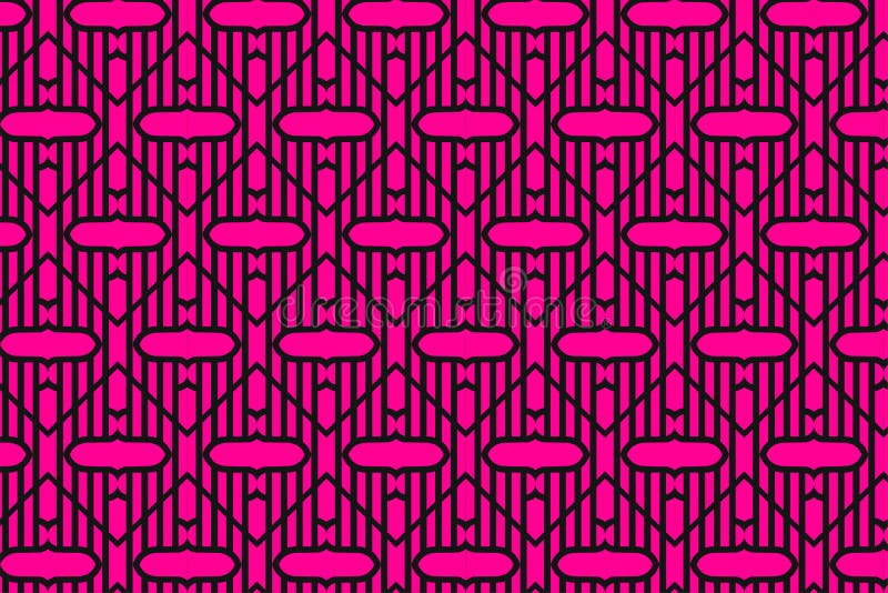 Pink Black Abstract Geometric Repeating Pattern Design Stock Vector ...