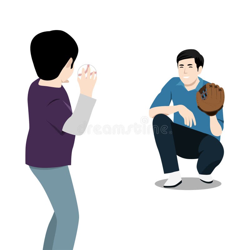 Father Son Playing Catch Stock Illustrations – 77 Father Son Playing ...