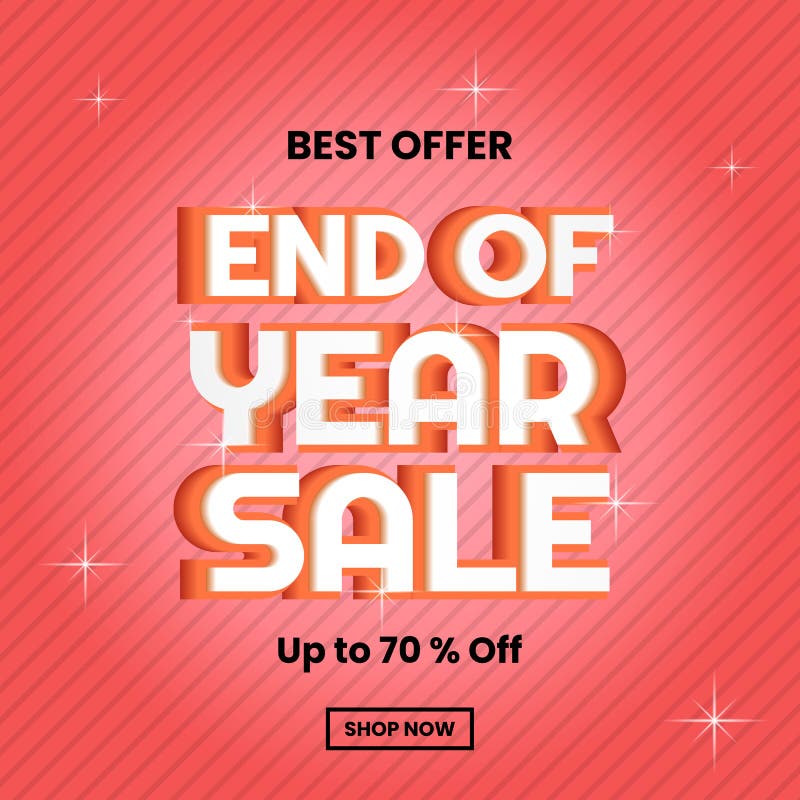 Promotion Design for End of Year Sale Stock Vector - Illustration of ...