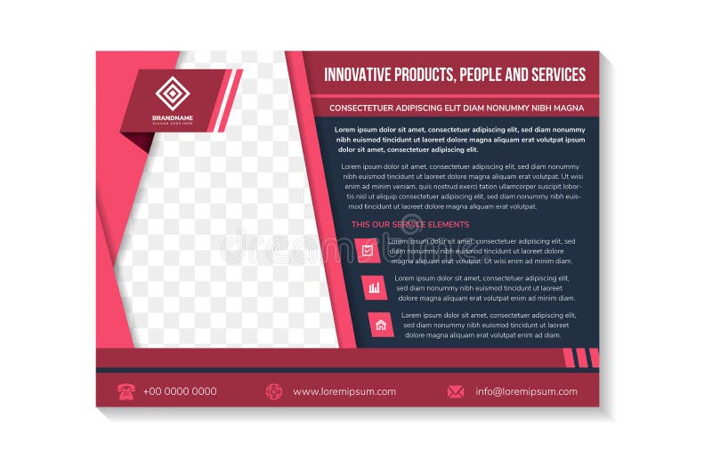 Red Flyer Template Design with Example Headline is Innovative Products ...
