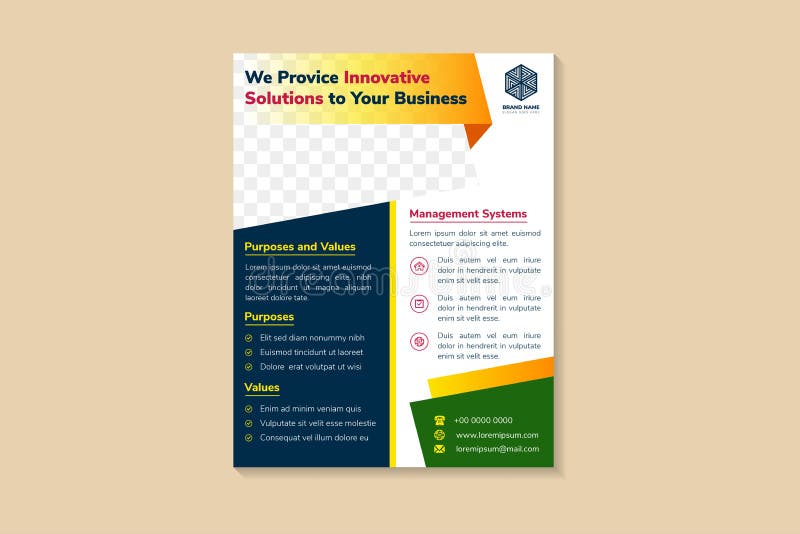 Flyer Template Design with Headline is Innovative Solutions for Your ...