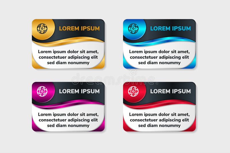 Four Step Infographic with Rectangle Layout. 3d Paper Fold Style Stock ...