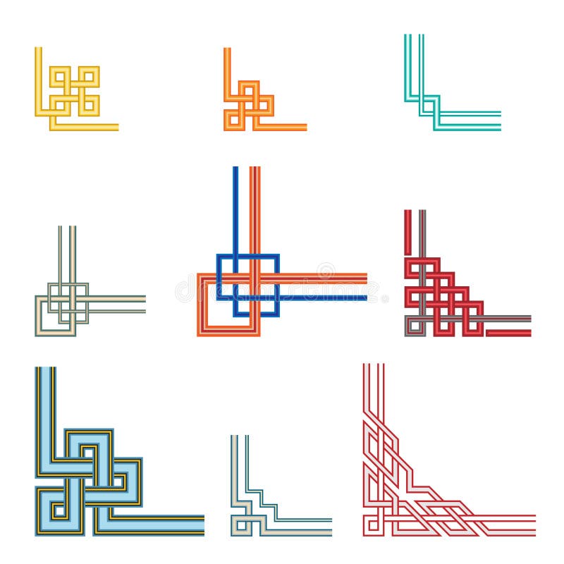 Geometric Frame Corners. Celtic Style Stock Vector - Illustration of ...