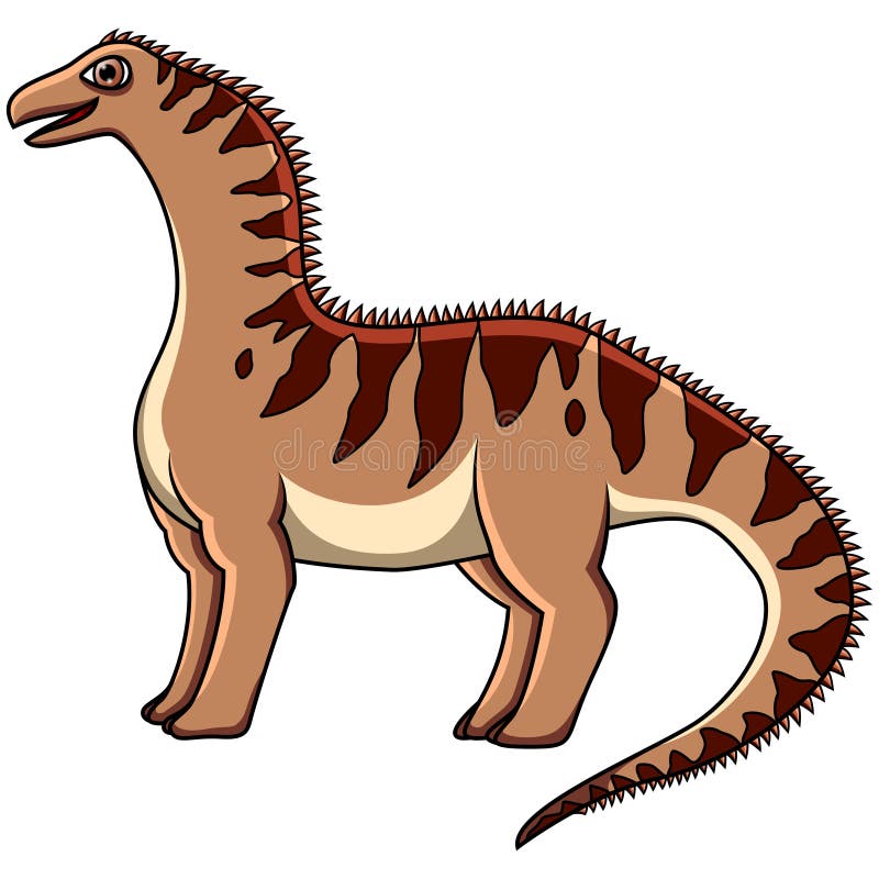 Cartoon Amargasaurus Isolated on White Background Stock Vector - Illustration of animal ...