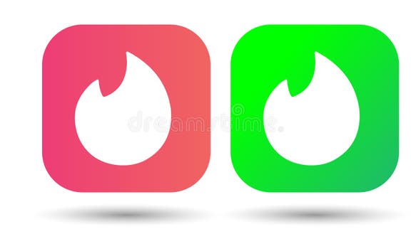 Tinder App Logo Icon Design. Regular and Green Colors Editorial Stock ...