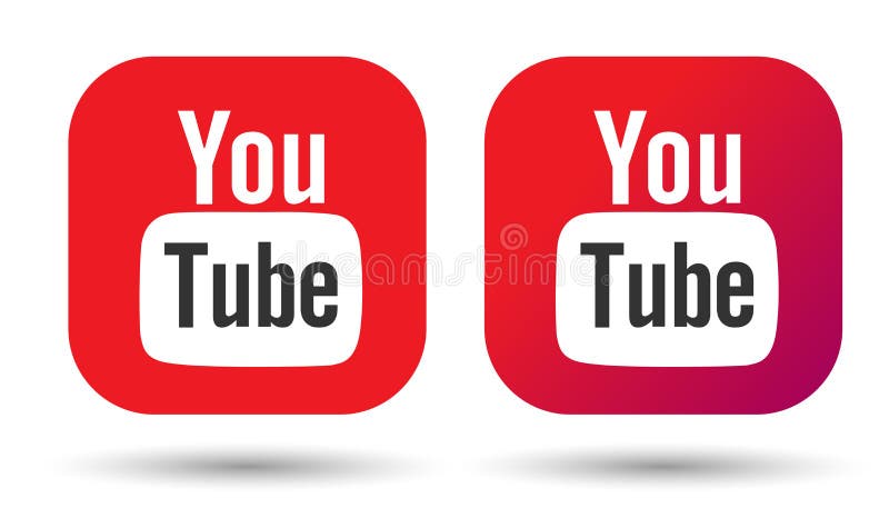 YouTube Icons Design. Tv Channel Cartoon Communication App Logo ...