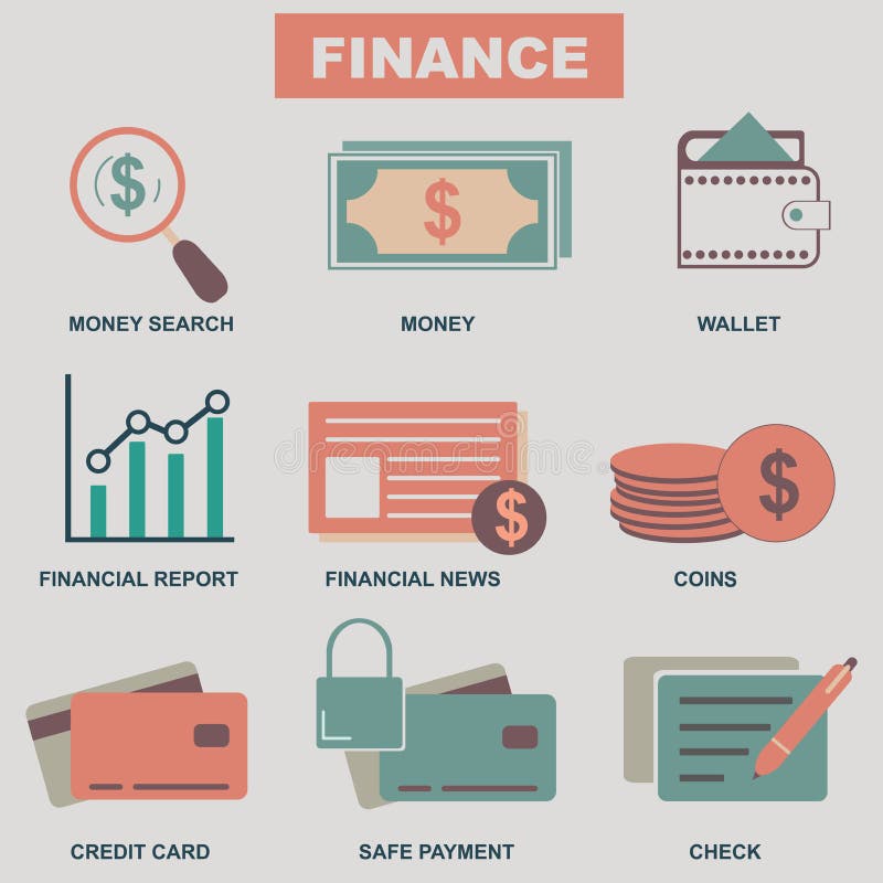 Vector Collection of Colorful Flat Business and Finance Icons. Finance ...