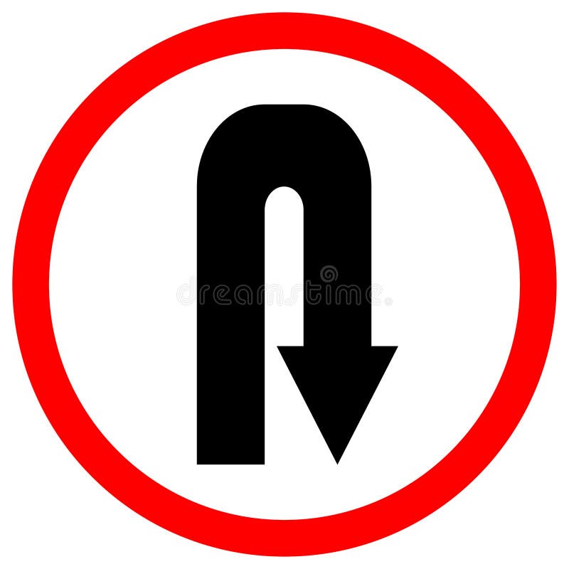 Turning Back Sign. Vector Illustration Stock Illustration ...