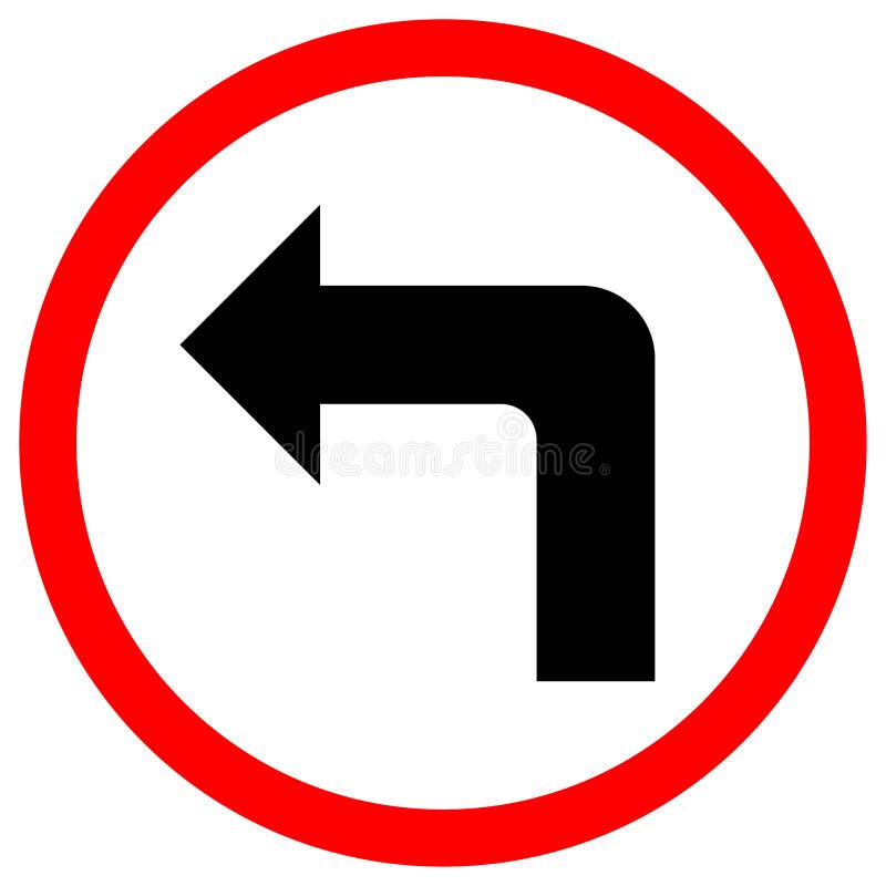 Turn Left Sign. Vector Illustration Stock Illustration - Illustration ...