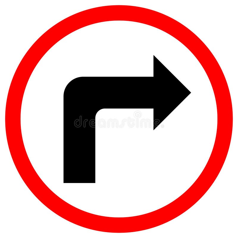 Turn Right Sign. Vector Illustration Stock Illustration - Illustration ...