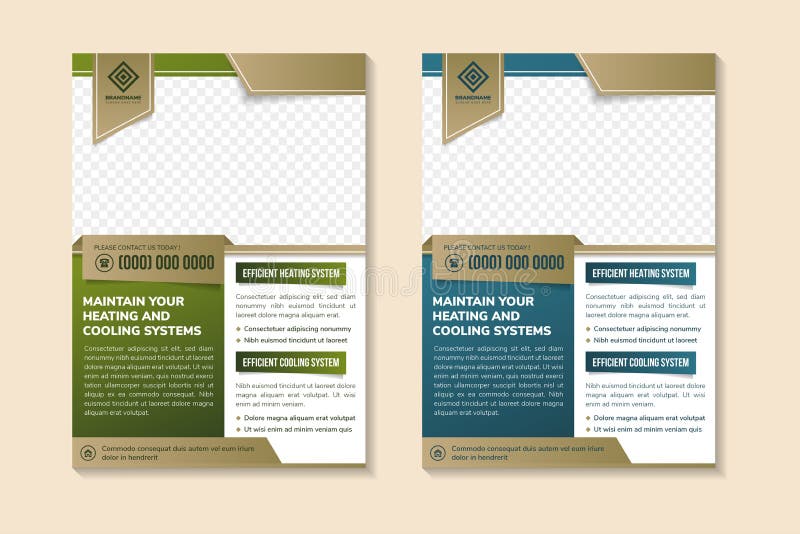 Maintain Heating and Cooling Systems Flyer Design Template Use Vertical ...