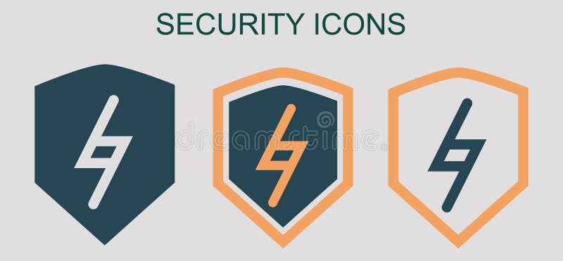 Secure Icon Set. Security Symbol for Smartphone Stock Illustration ...