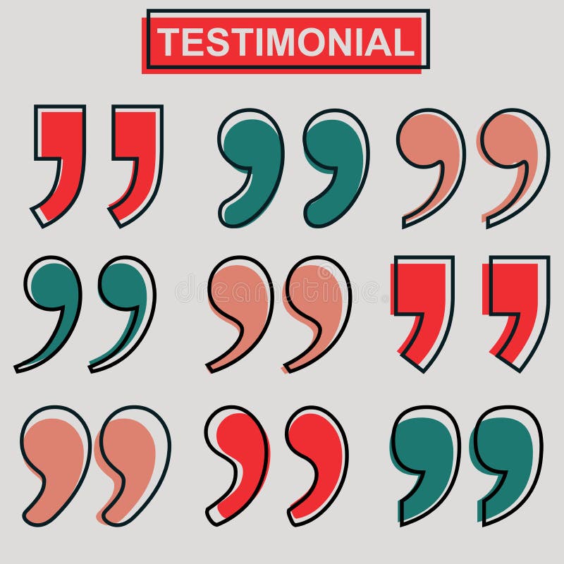 Testimonial Icon Set with Comma Stock Illustration - Illustration of ...