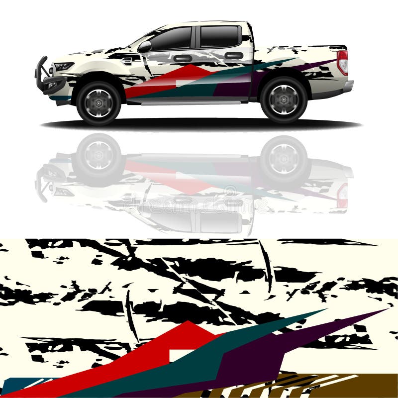 Car Decal Wrap Design Vector. Graphic Abstract Stripe Racing Background ...