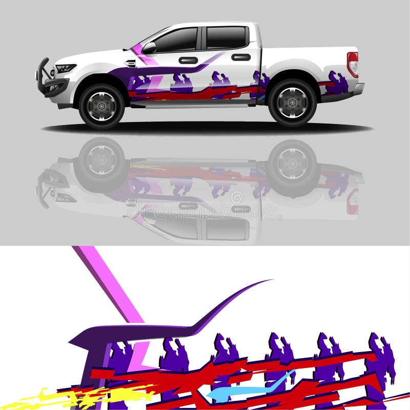 Car Decal Wrap Design Vector. Graphic Abstract Stripe Racing Background ...