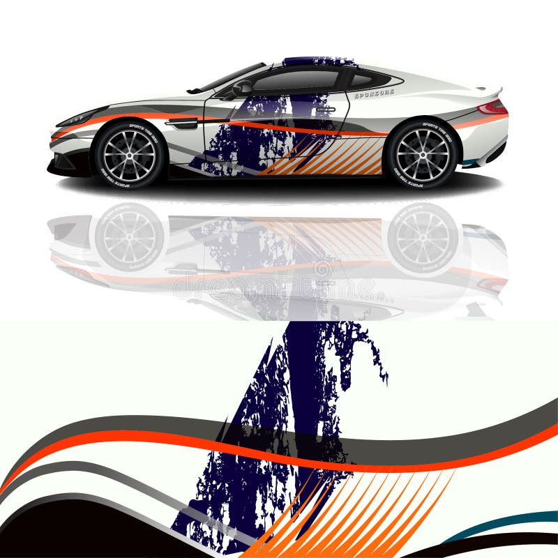 Car Decal Wrap Design Vector. Graphic Abstract Stripe Racing Background ...
