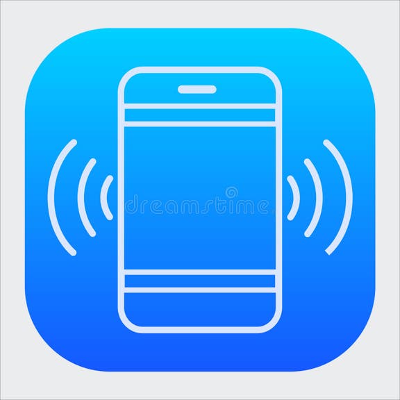 Ringing Phone Icon in Gradient Blue Color. Stock Illustration ...