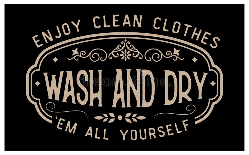 Vintage Laundry Sign Symbols Vector Illustration Isolated. Laundry ...