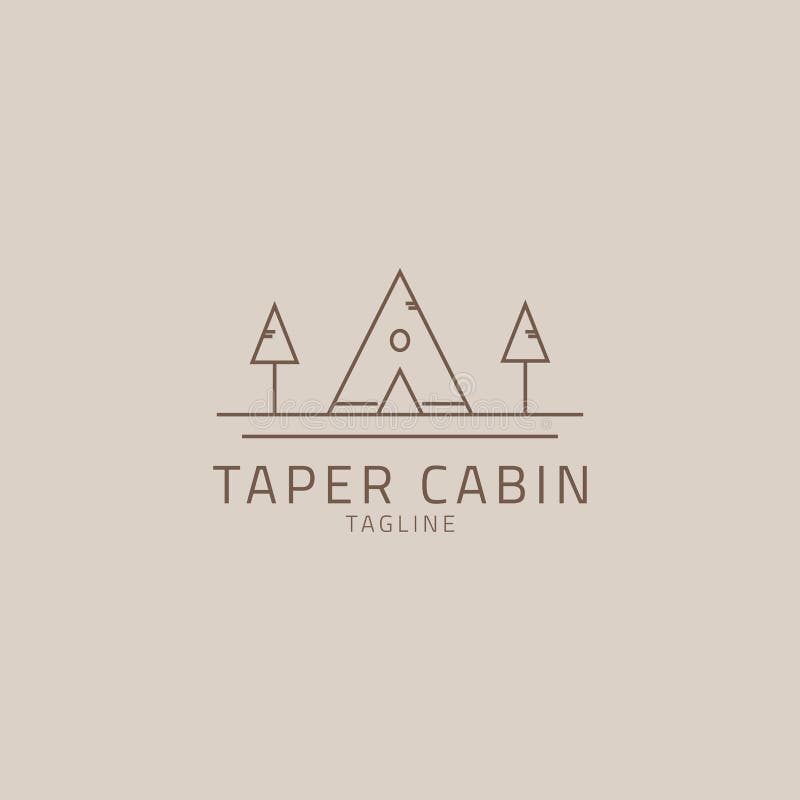Cabin and Tree Logo with Sharp Shape Stock Vector - Illustration of ...